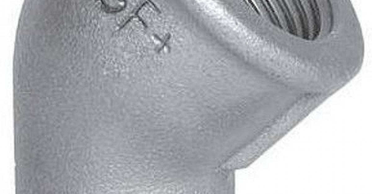 Galva draad elleboogkoppeling 45° - 3/4"mf