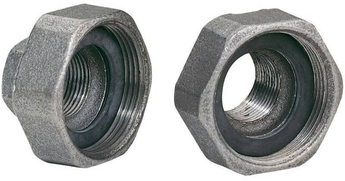 Pomp koppeling zwart 6/4"x4/4"m met dichting (paar)